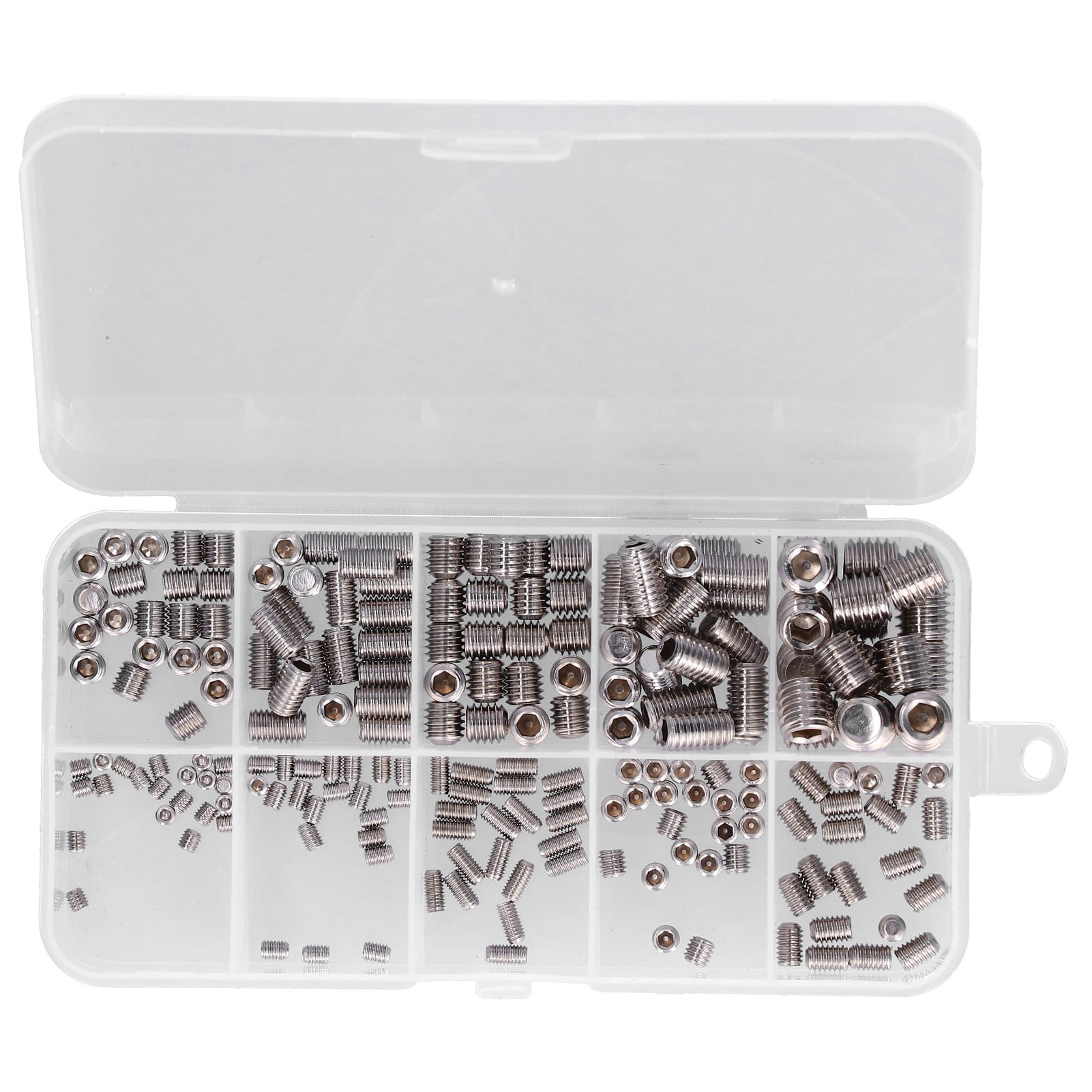 220 Pcs Grub Screw Stainless Steel M3 to M8 Inner Hex Concave End Tight ...