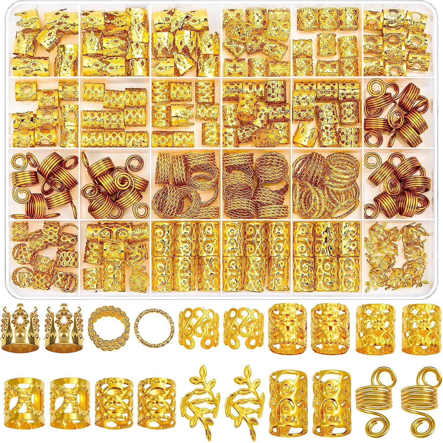 220 Pcs Hair Jewelry for Braids, Gold Hair Jewelry Pendants for Braid ...