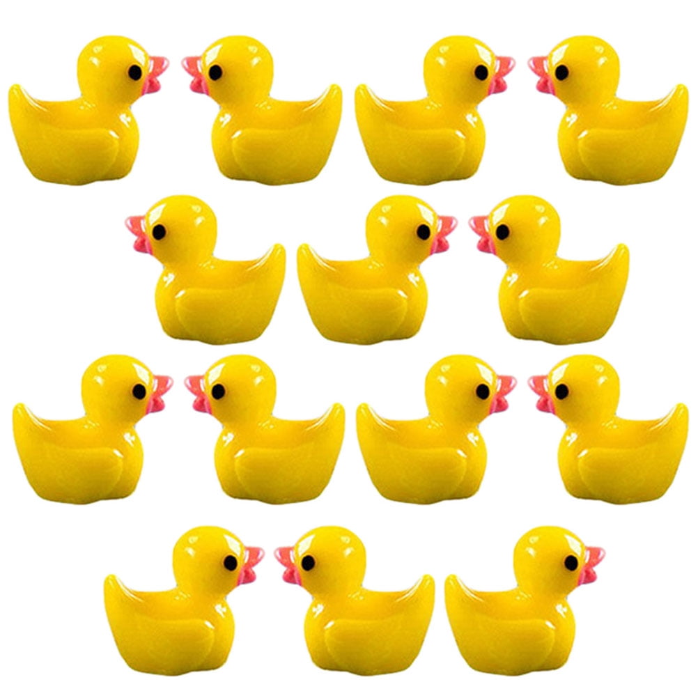 220 Pcs Mini Statue Bath Toys Mold Inflatable Duck Finger Ducks Yellow ...