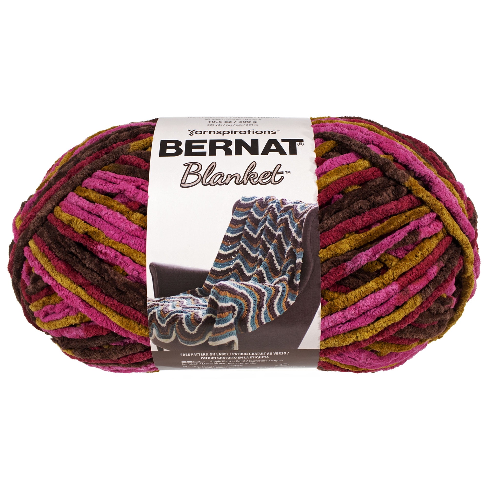 220 Yard Skein of Super Bulky Size 6 Blanket Yarn - 100% Polyester ...