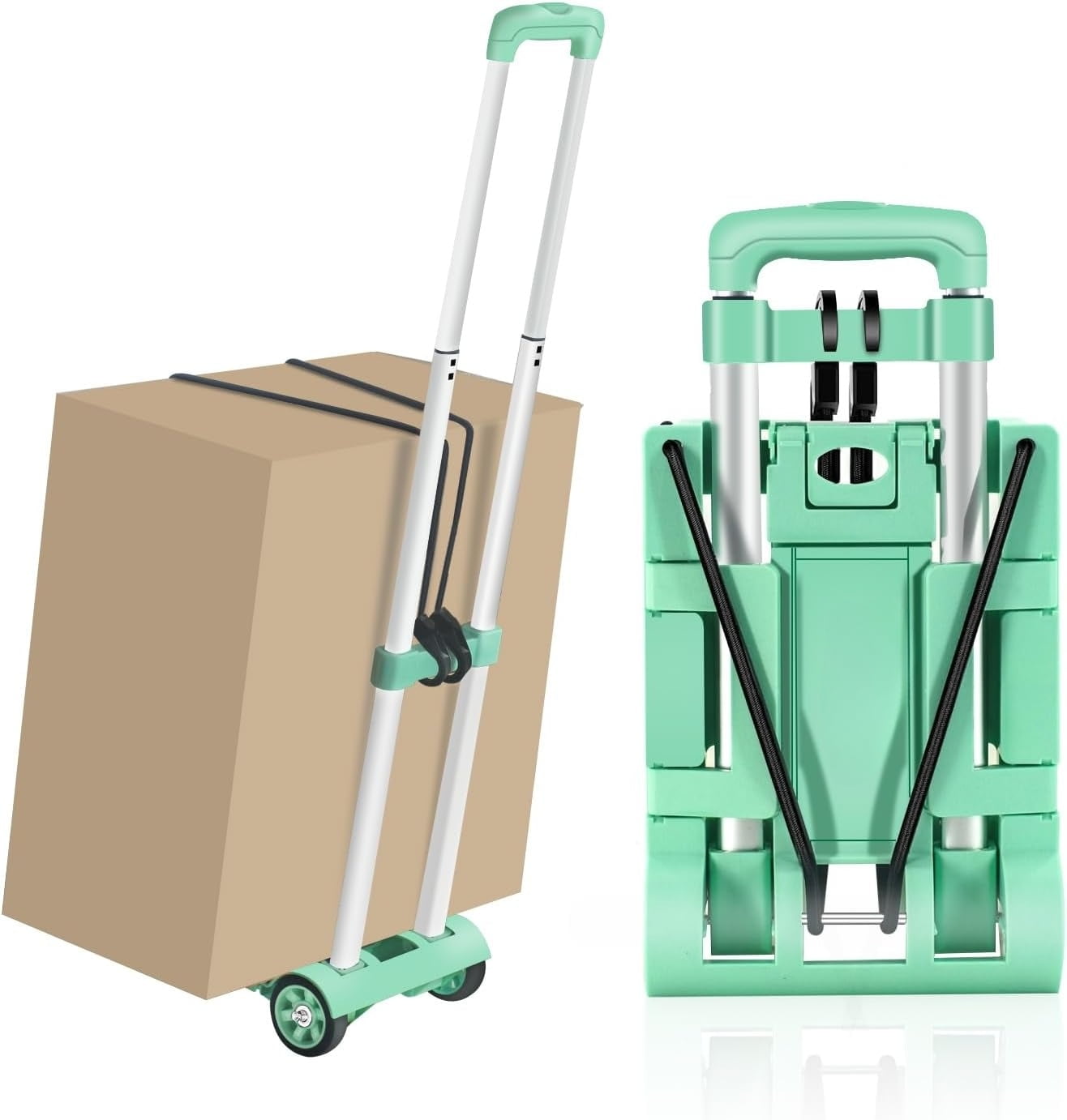 220 lbs Small Folding Hand Truck Dolly with 4 Wheels,Foldable Luggage ...