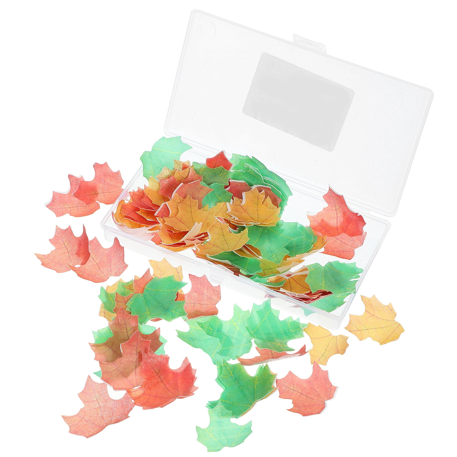 220 pcs Cake Topper Decorations Edible Rice Paper Maple Leaves ...