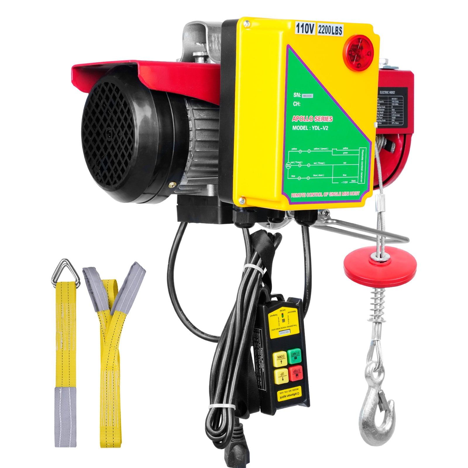 2200 lbs Wireless Attic Lift, 1600W 110V Electric Hoist with Wireless ...