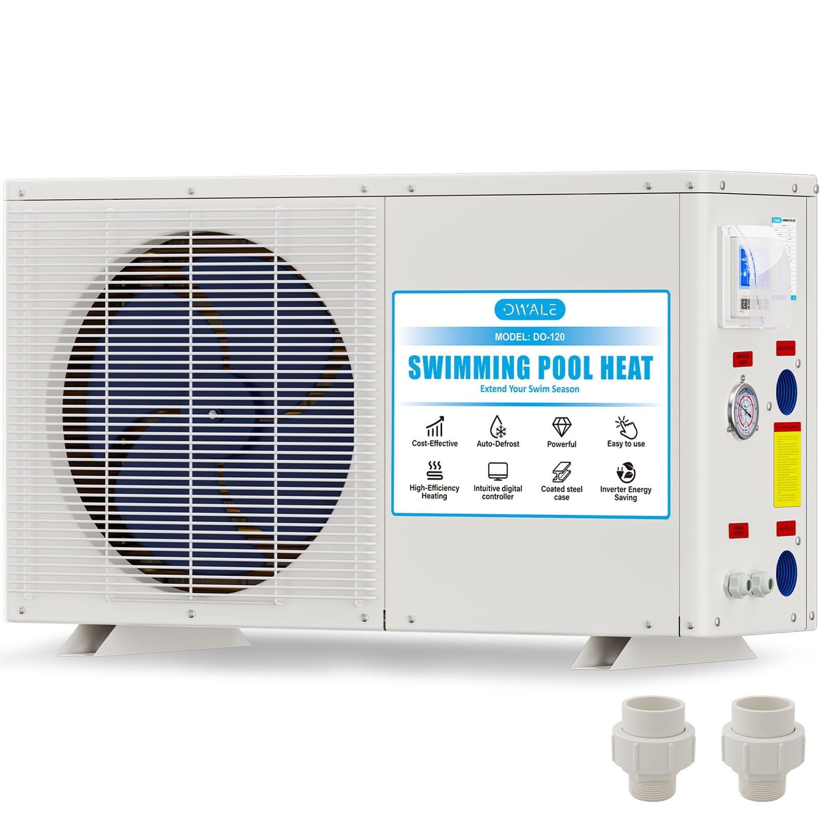 22000 BTU Pool Heat Pump, for 7000 Gallons Above Ground and Inground ...