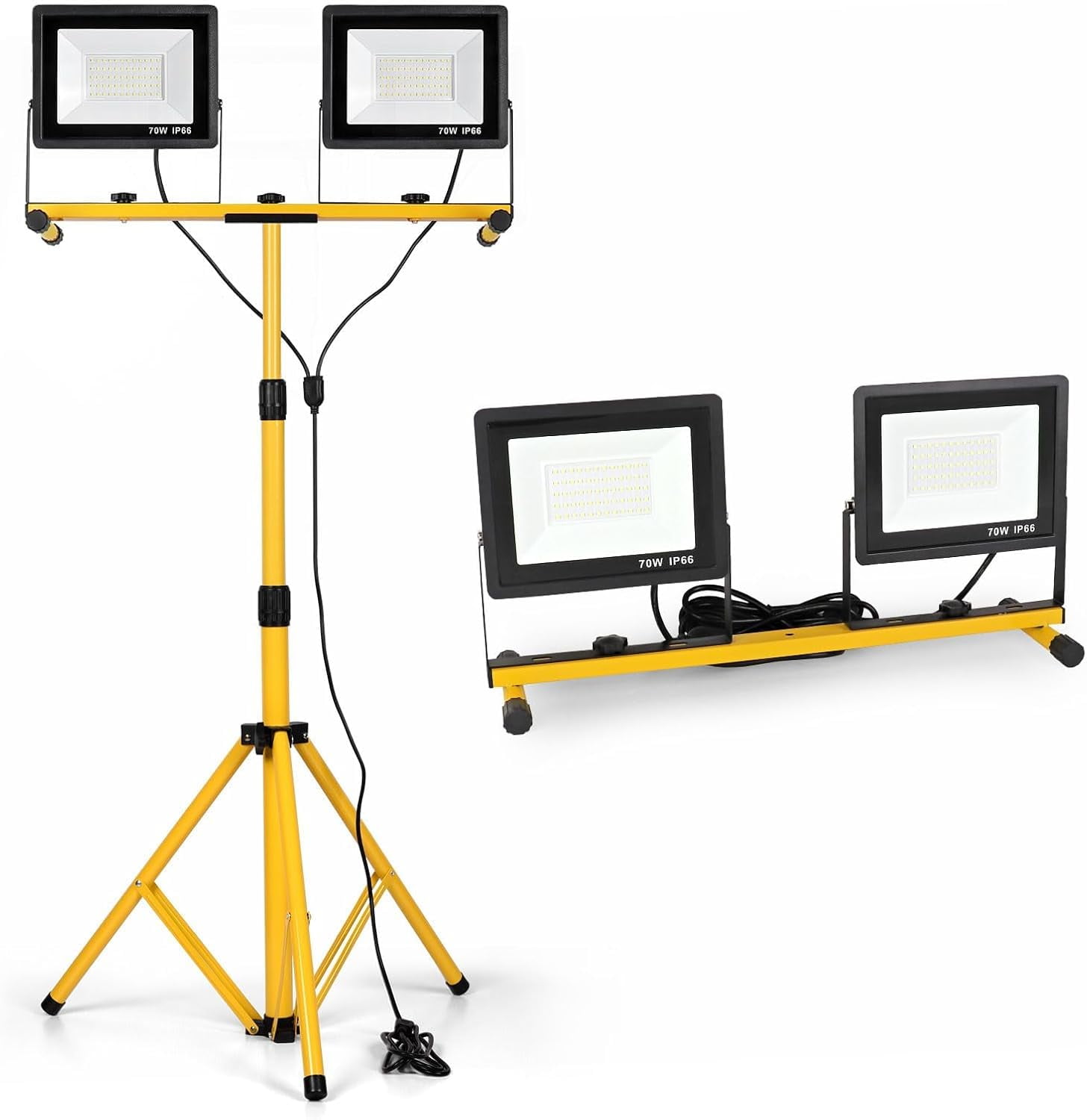 22000 Lumen Work Lights with Stand, 3 Adjustable Head LED Work Light ...