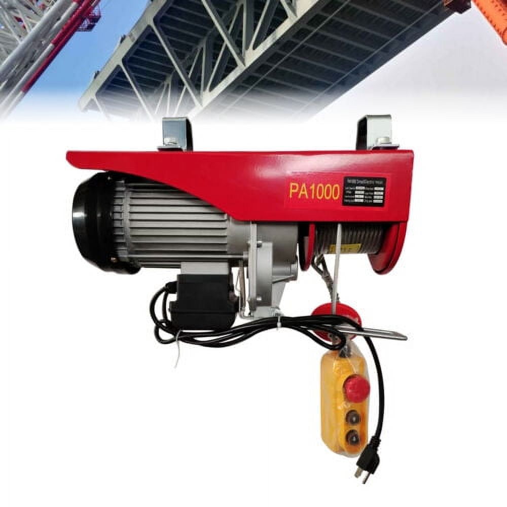 2200LBS Electric Wire Cable Hoist Winch Crane Lift Overhead Remote ...