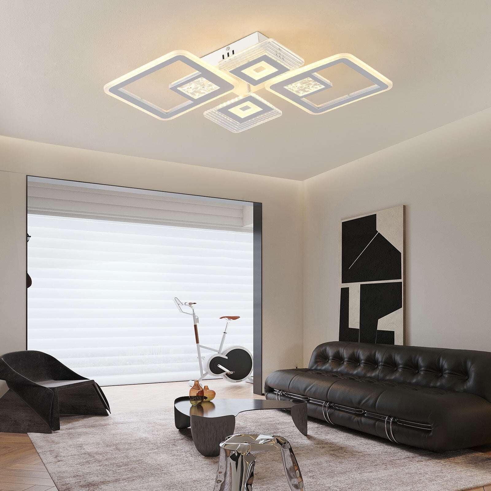 LED Acrylic Ceiling Lamp Flush Mount Light Bedroom Modern Living Room ...