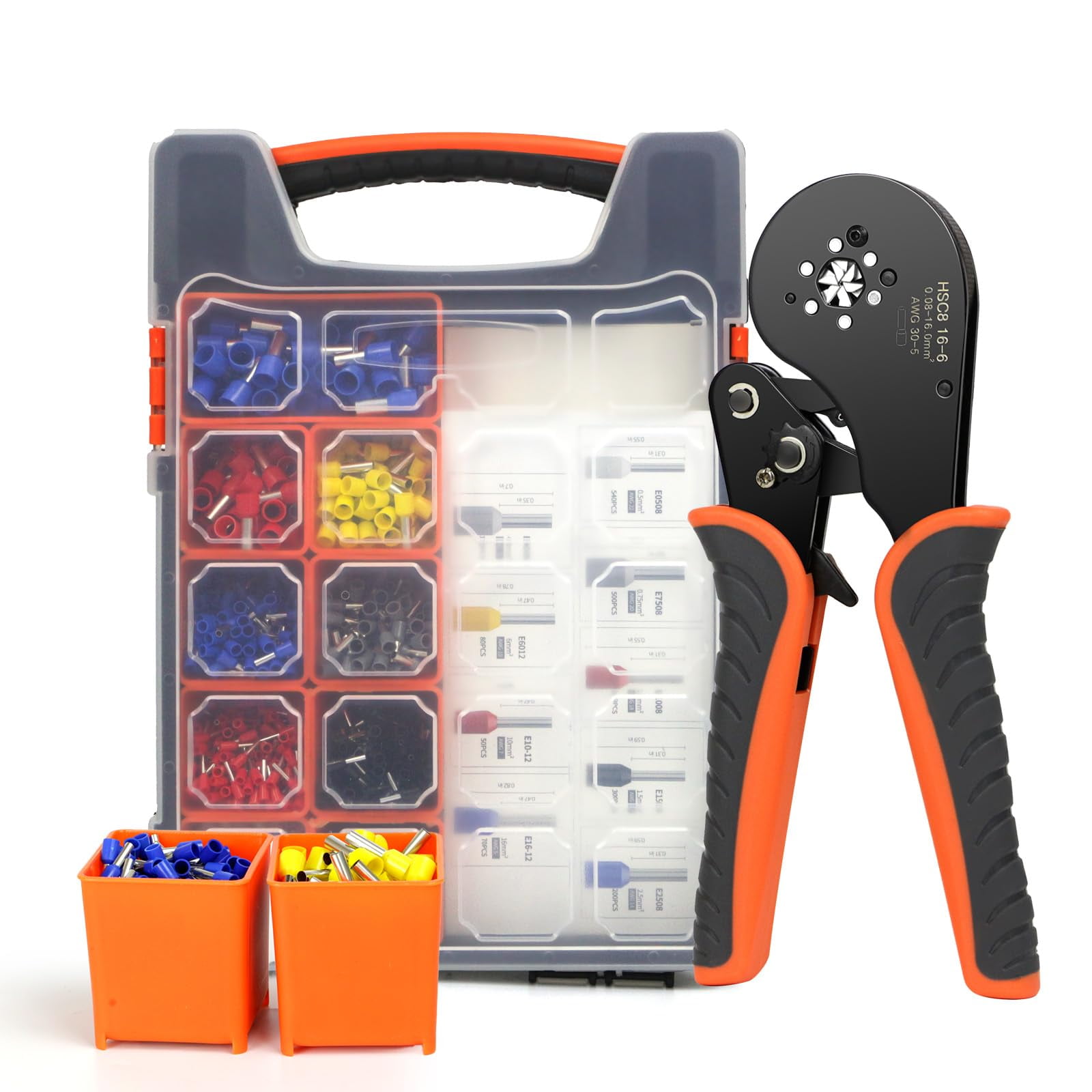 2200PCS Ferrule Crimping Tool Kit -Amliber AWG30-5 Self-Adjusting Wire ...