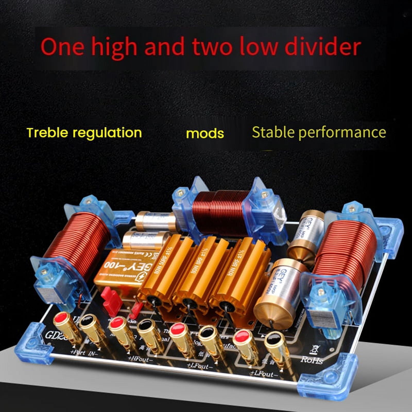 2 Way Crossover 400W 3-Way Speaker Crossover - HiFi Tweeter/Woofer ...