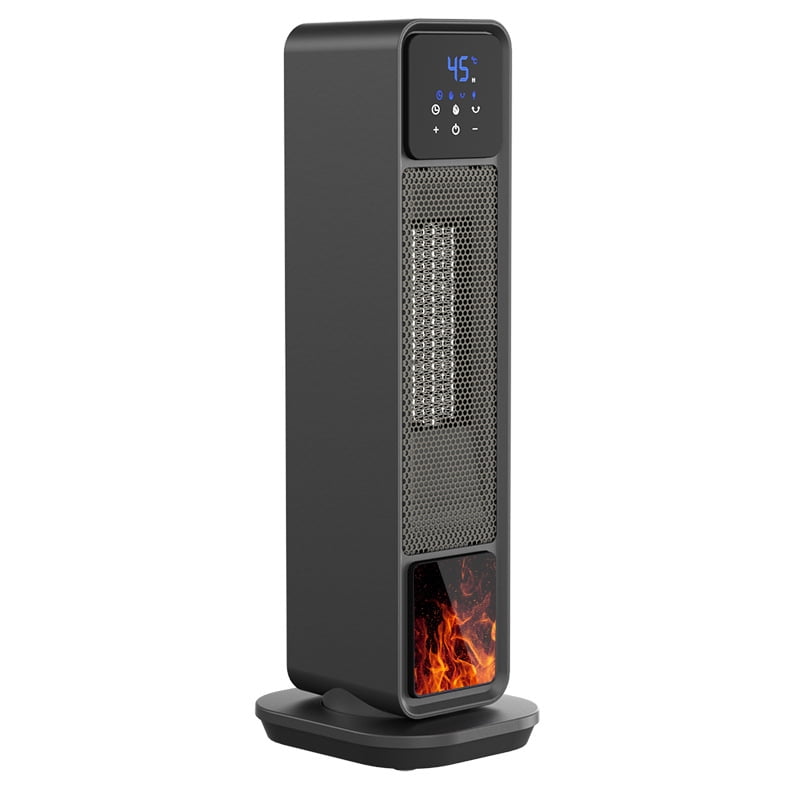 2200W Ceramic Tower Fan/Heater, Space Heater with 3D Flame for Home ...