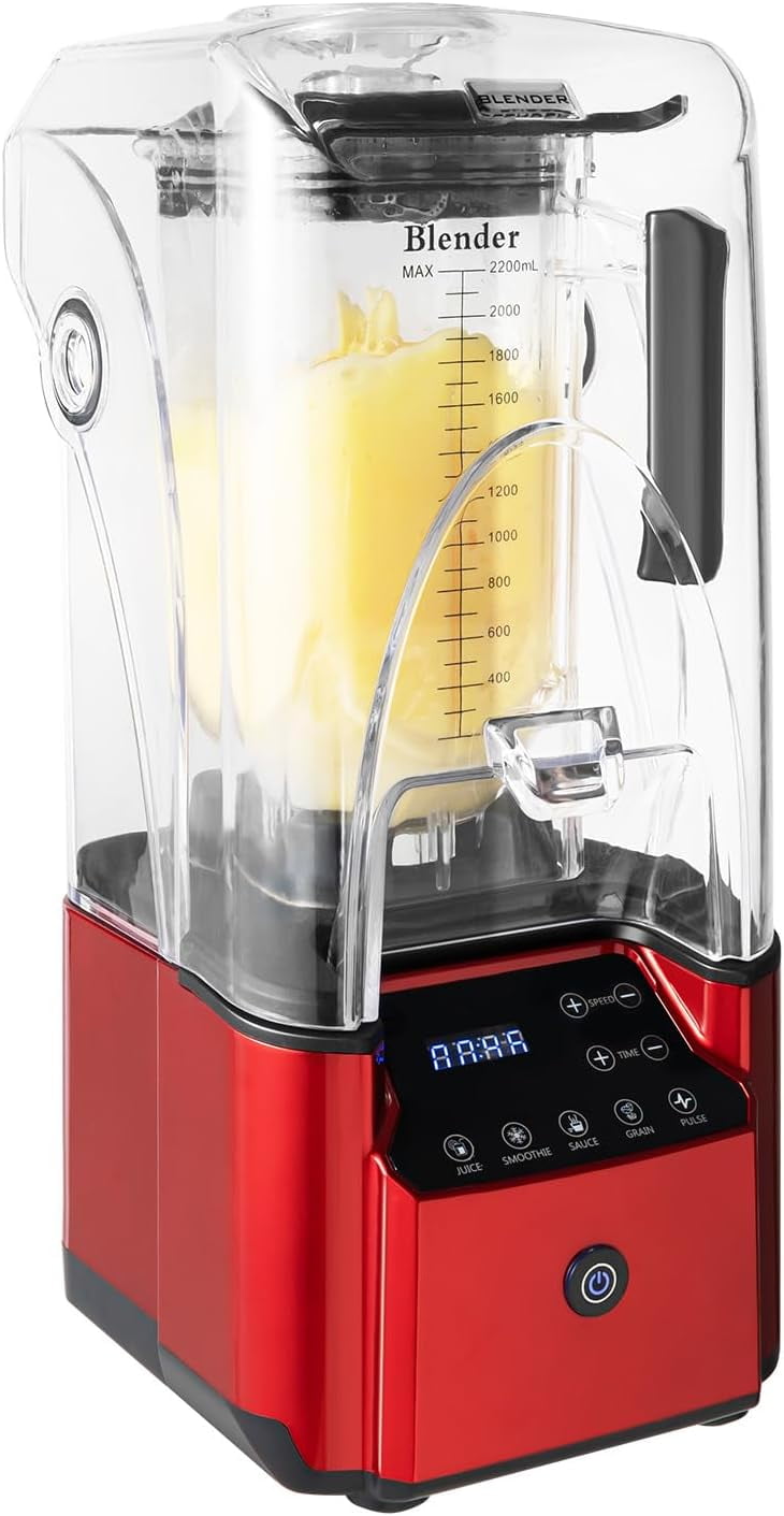 2200W Commercial Blender, 2.2L/74.4OZ Smoothie Blender LED Screen 8 ...