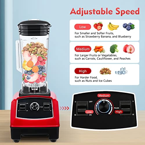 2200W Countertop Smoothie Blender, 2L/68oz Kitchen Blender Wave Action ...