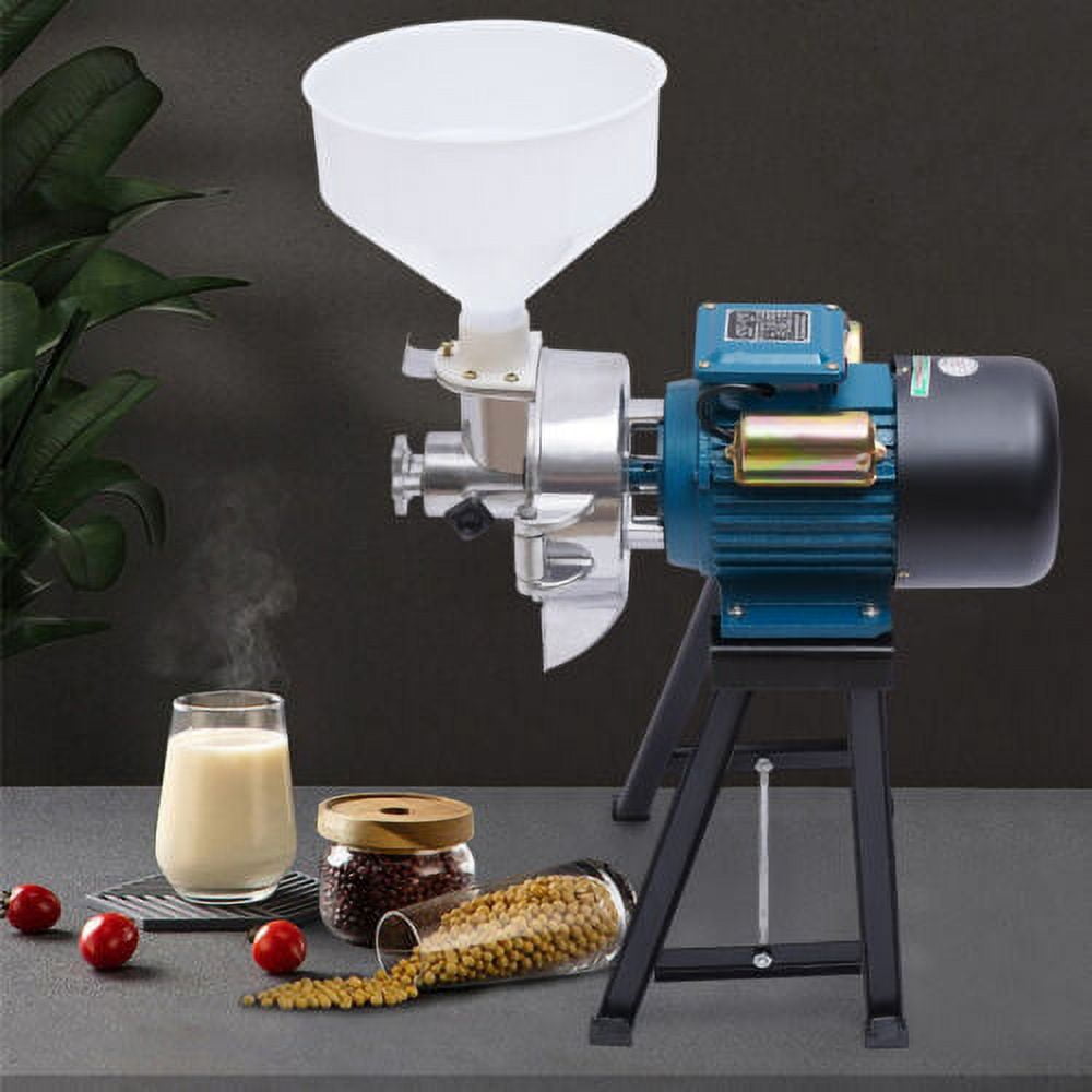 2200W Electric Grain Grinder, Wet/Dry Cereal Wheat Soy Milk Mill, 40kg ...