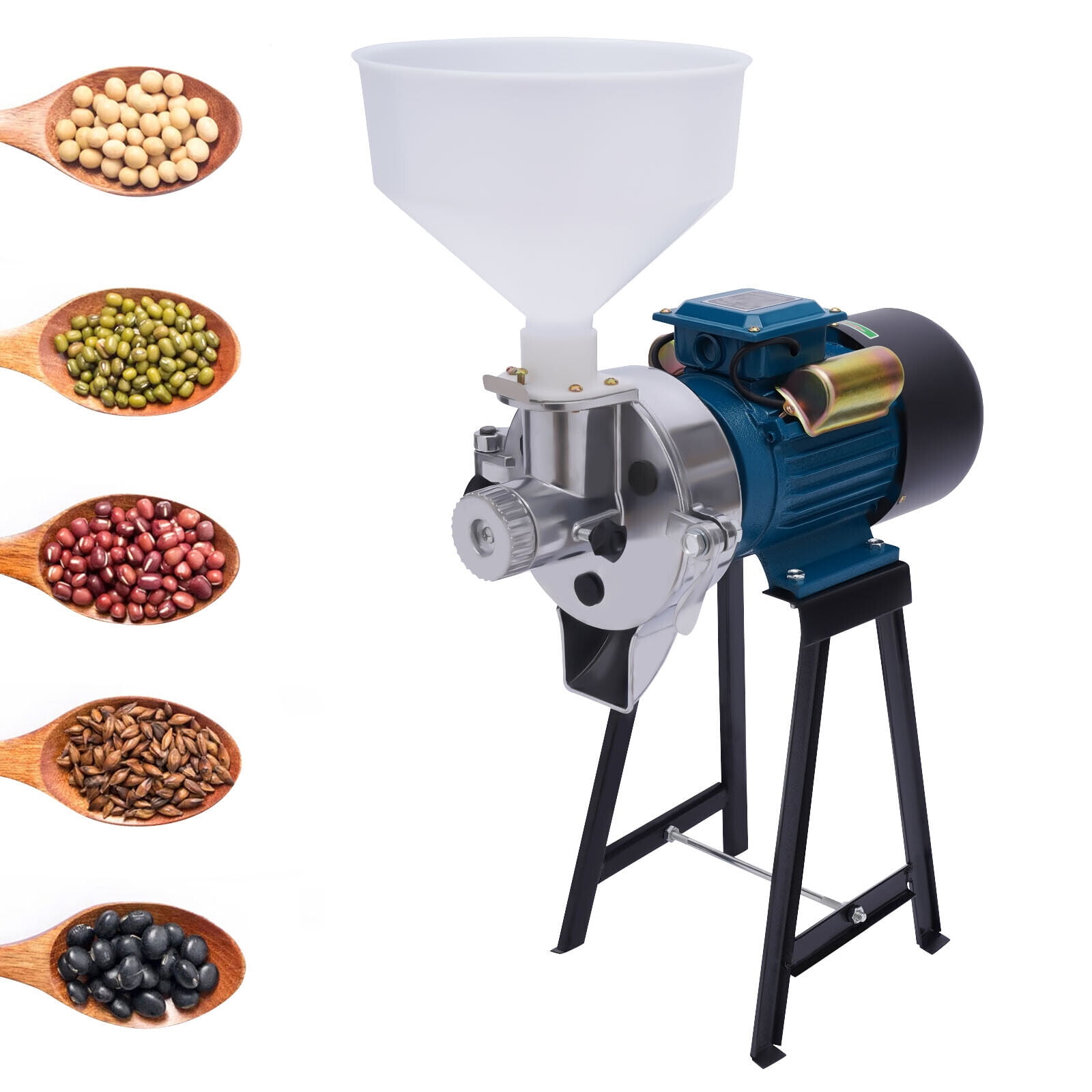 2200W Electric Grain Mill Grinder Corn Wet Dry Cereal Machine 110V with ...
