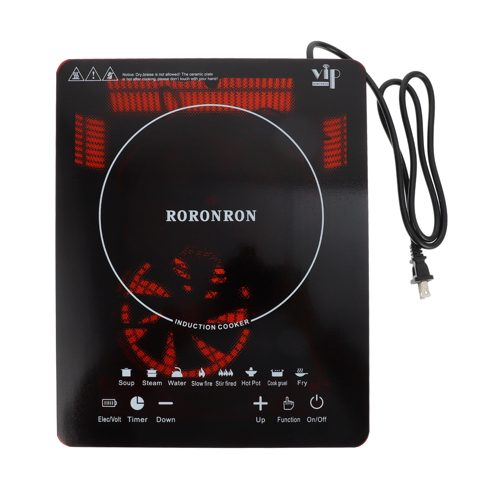 2200W Portable Induction Countertop Burner, 8 Temp Levels, Timer, Auto ...