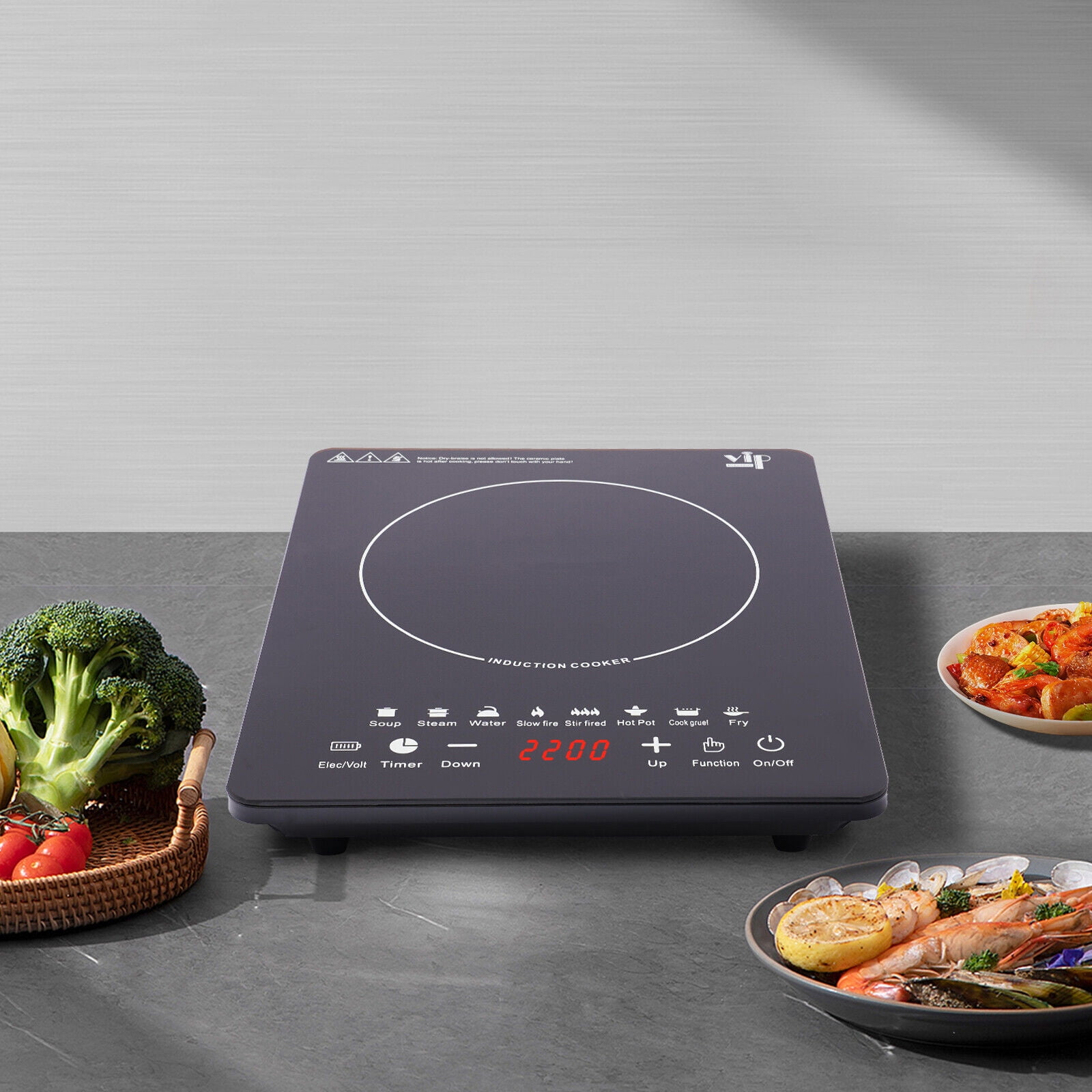 2200W Portable Countertop Cooking Electric Induction Cooktop Burner ...