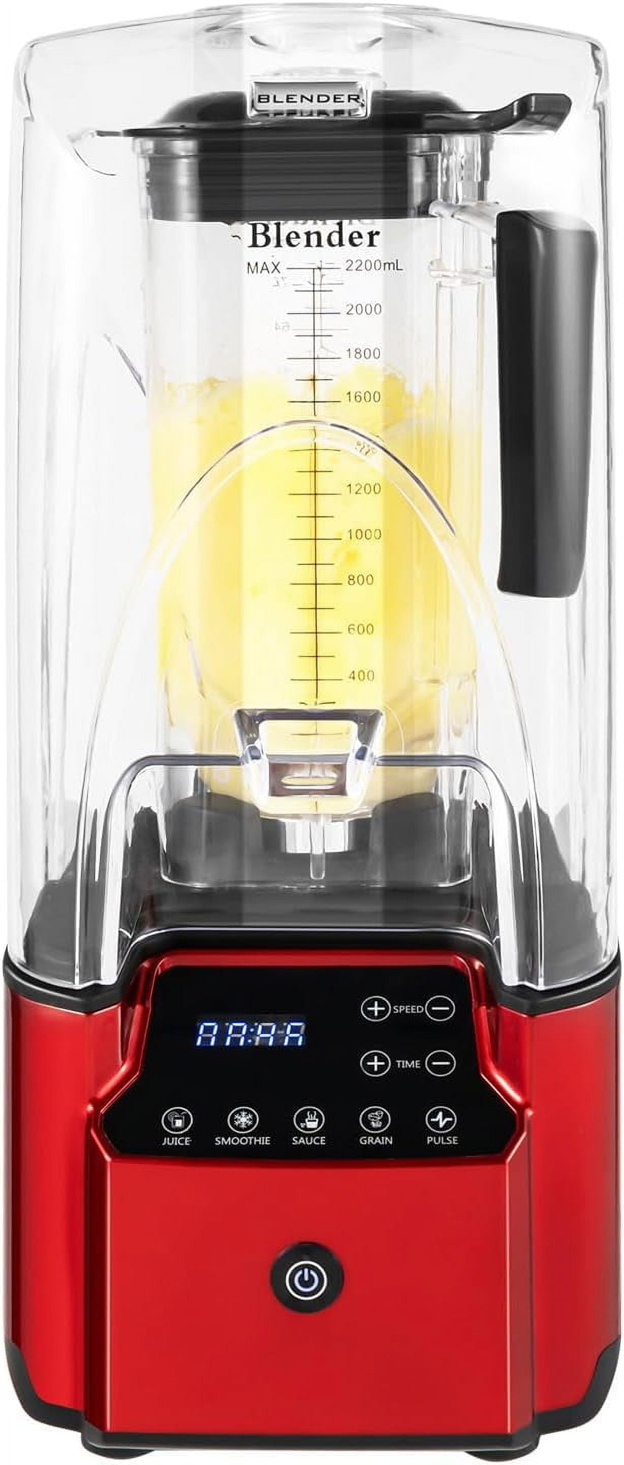 2200W Red Commercial Smoothie, 110V 74.4oz Large Capacity 6 Blades for ...