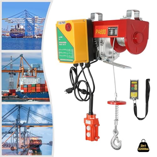 2200lbs Electric Hoist Winch with Wireless Remote Control 110V ...