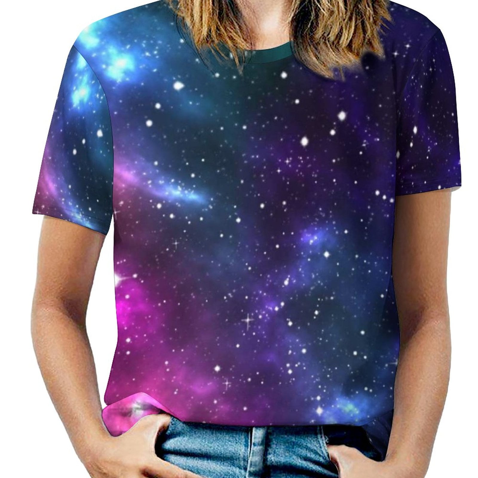 2201 Women Print T Shirt Casual Off Shoulder Loose Pullover Tops ...