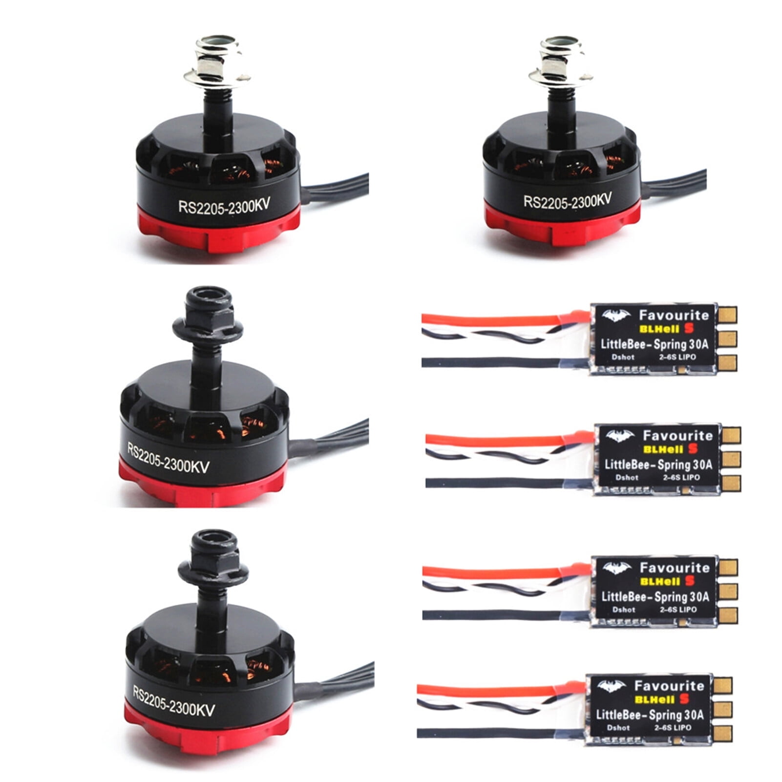 2205 2300KV Brushless Motor 4pcs Reverse Forward Rotating Motor and ...