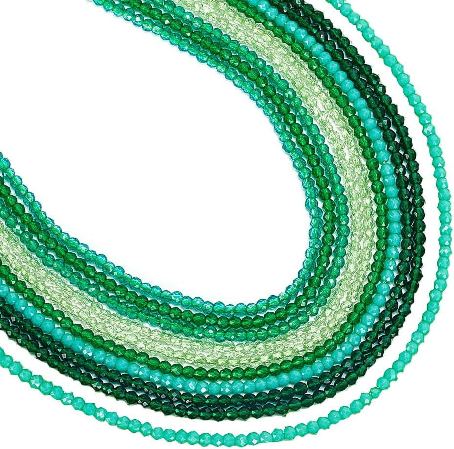 2208 Pcs Glass Faceted Round Beads 6 Colors Green Crystal Gemstone ...