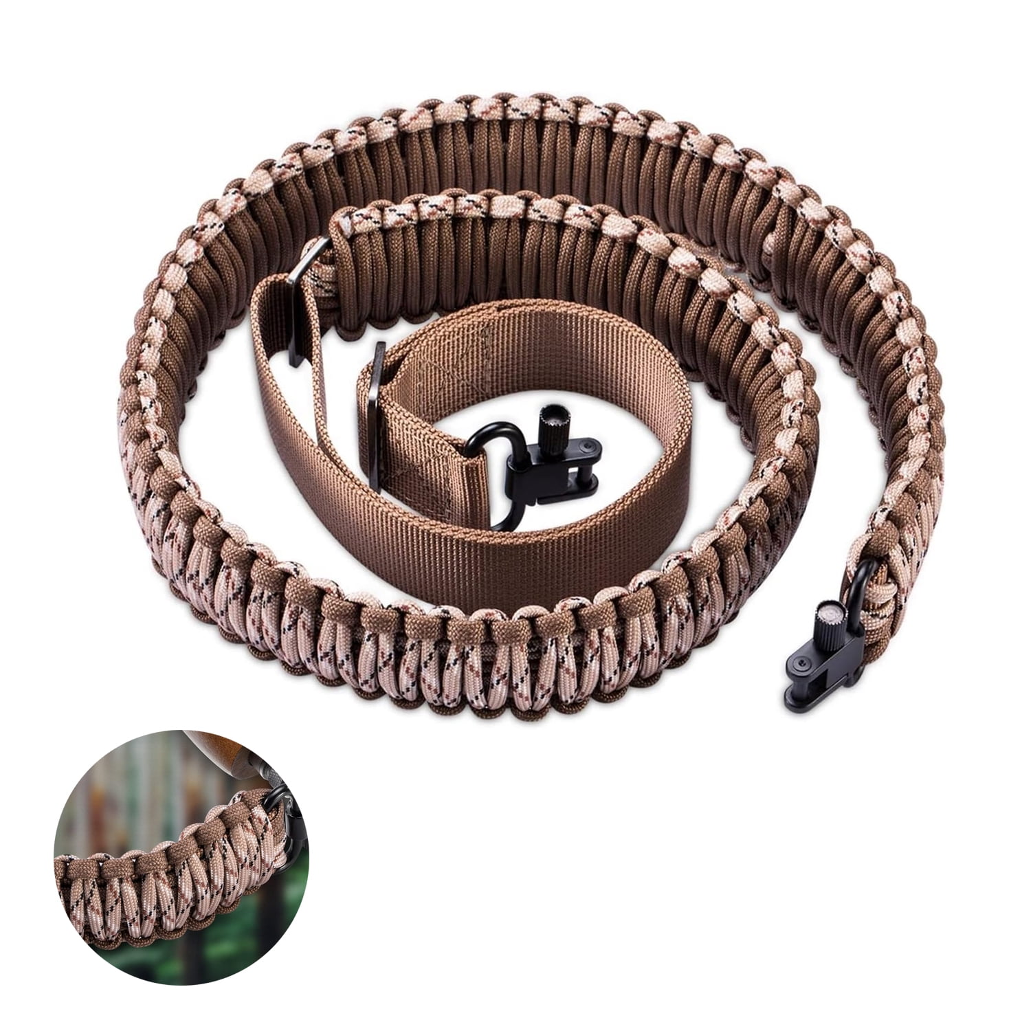 220LB Paracord Rifle Sling with Swivel, Non-Slip Traditional Adjustable ...