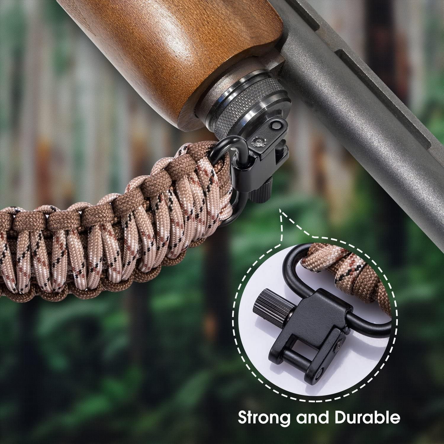 220LB Paracord Rifle Sling with Swivel, Non-Slip Traditional Adjustable ...