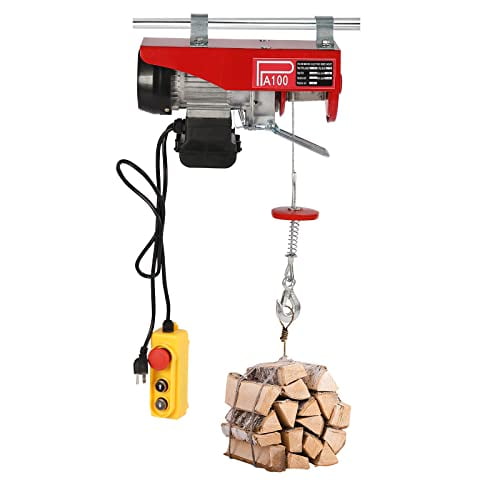 220LBS Electric Hoist, 480W 110V Winch with Wired Remote Control ...