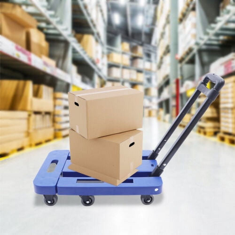 220Lbs Capacity Portable Folding Trolley Hand Truck Compact Utility ...