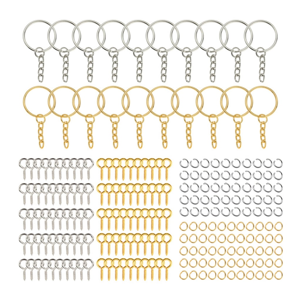 220Pcs Chain Rings Silver Gold Keyrings Chain Link Open Jump Rings ...