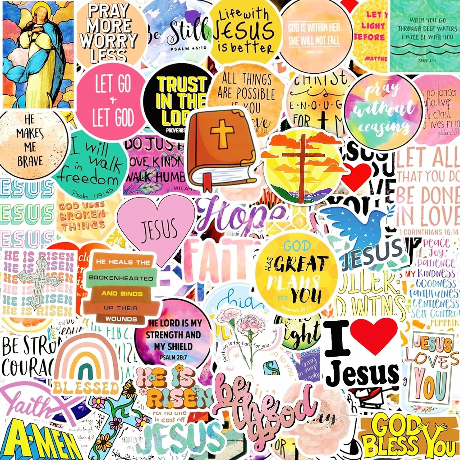 220Pcs Inspirational Christian Stickers, Waterproof Bible Verse Jesus ...