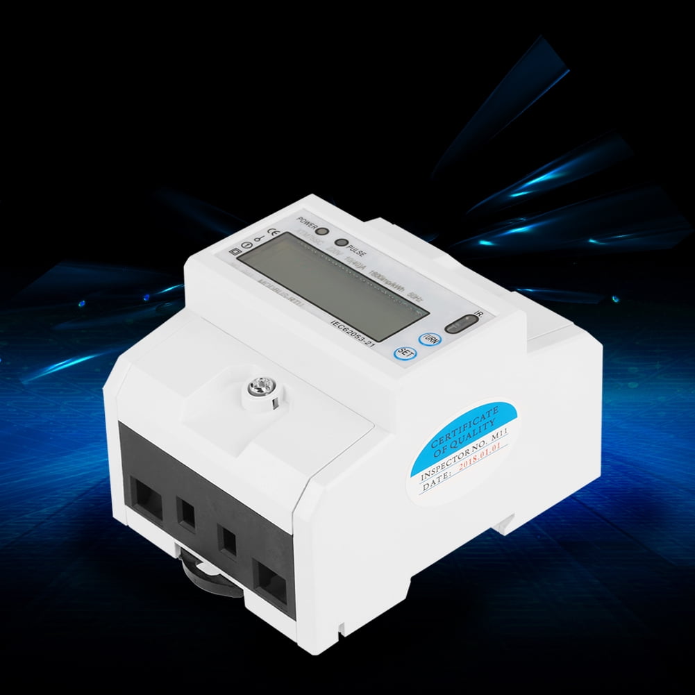 220V 10(40)A Digital 1 phase 2 Wire Din Rail Electric Meter Electronic ...