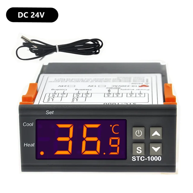 220V 12V 24V Digital Temperature Controller Thermostat Thermoregulator incubator Relay LED 10A ...