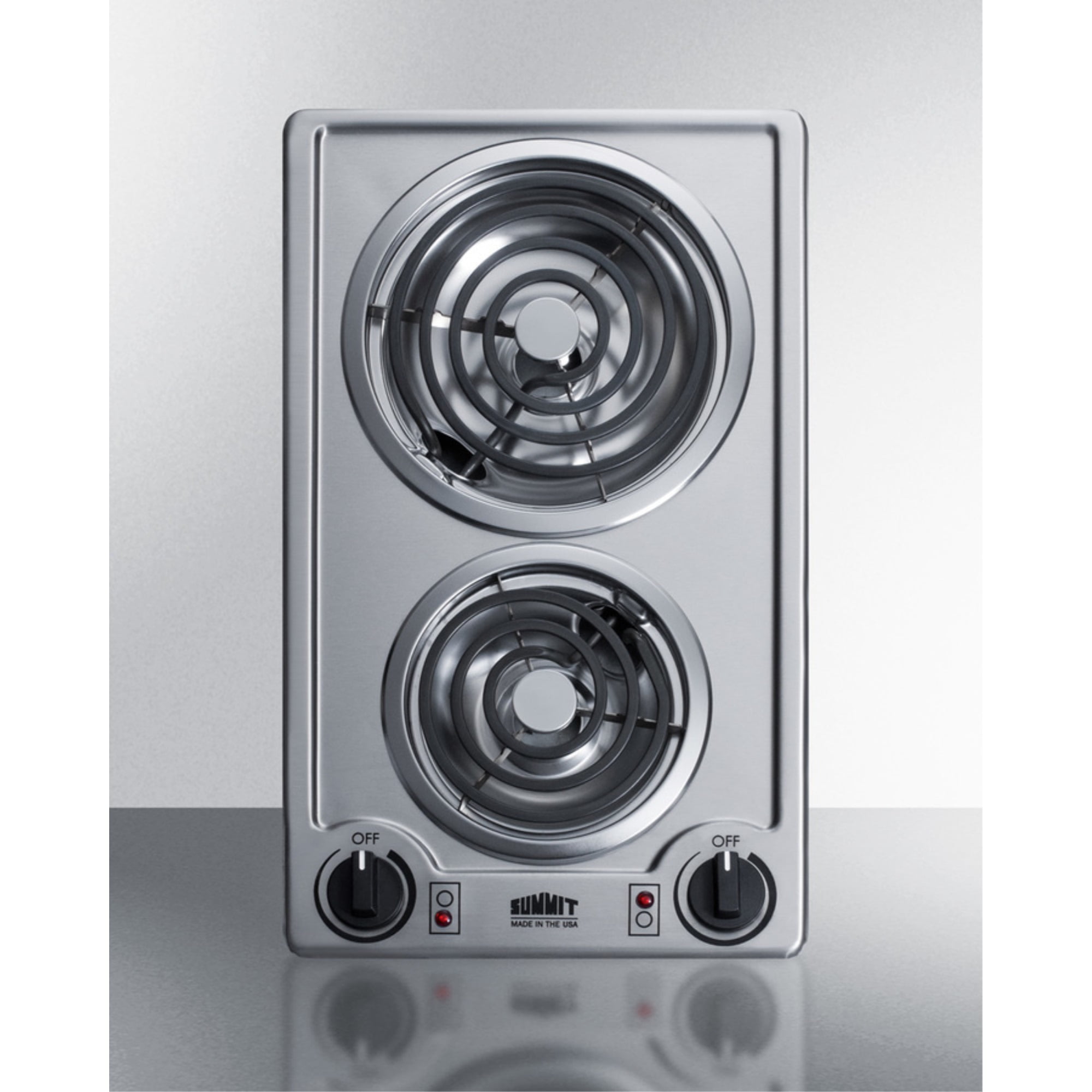 220V 2-burner coil cooktop in stainless steel, made in the USA ...