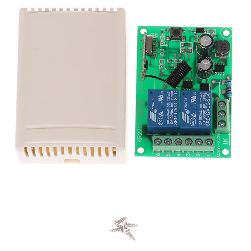 220V 2CH Channel Wireless RF Remote Control Receiver Relay Switch ...