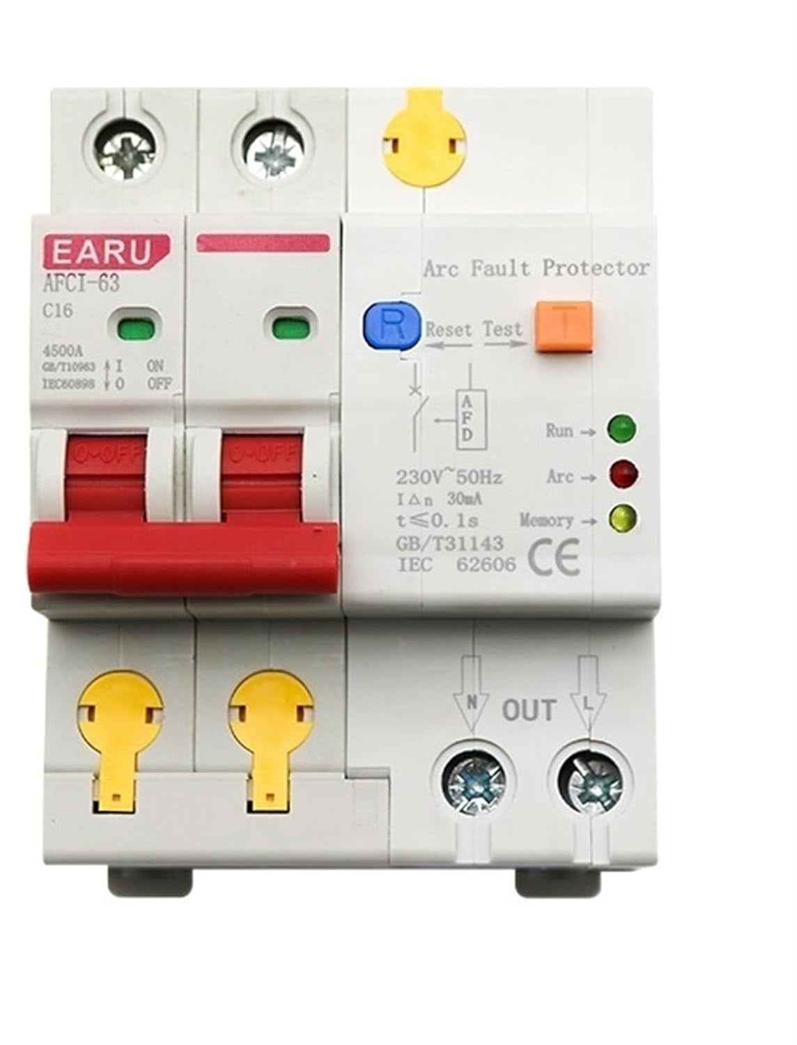 220V 2P AFDD AFCI Arc Fault Protector Dector Circuit Breaker Interrupte ...