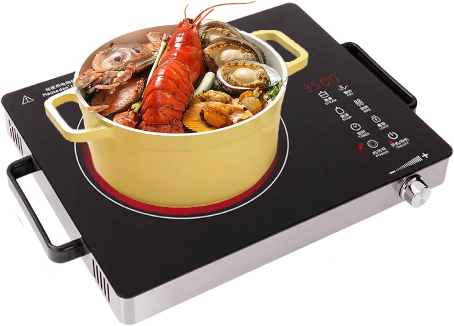 220V 3500W Single Burner Electric Cooktop, Portable Countertop Electric ...