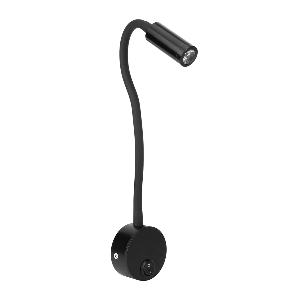220V 3W LED Gooseneck Reading Light, Flexible Adjustable Neck, White ...