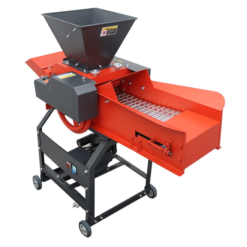 220V 4-Blades Hay Cutter Pulverizer with Belt Conveyor for Corn Wheat ...