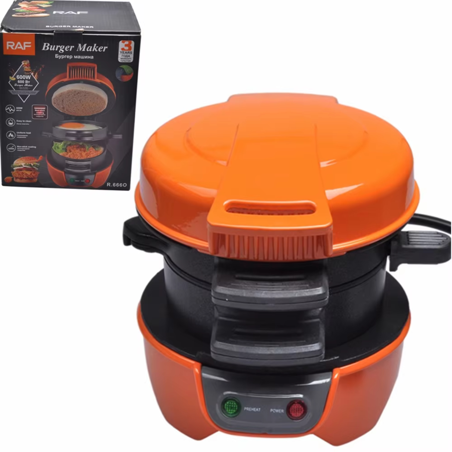 220V 600W Efficient Sandwich Maker with Heating Bread Grill Baking ...