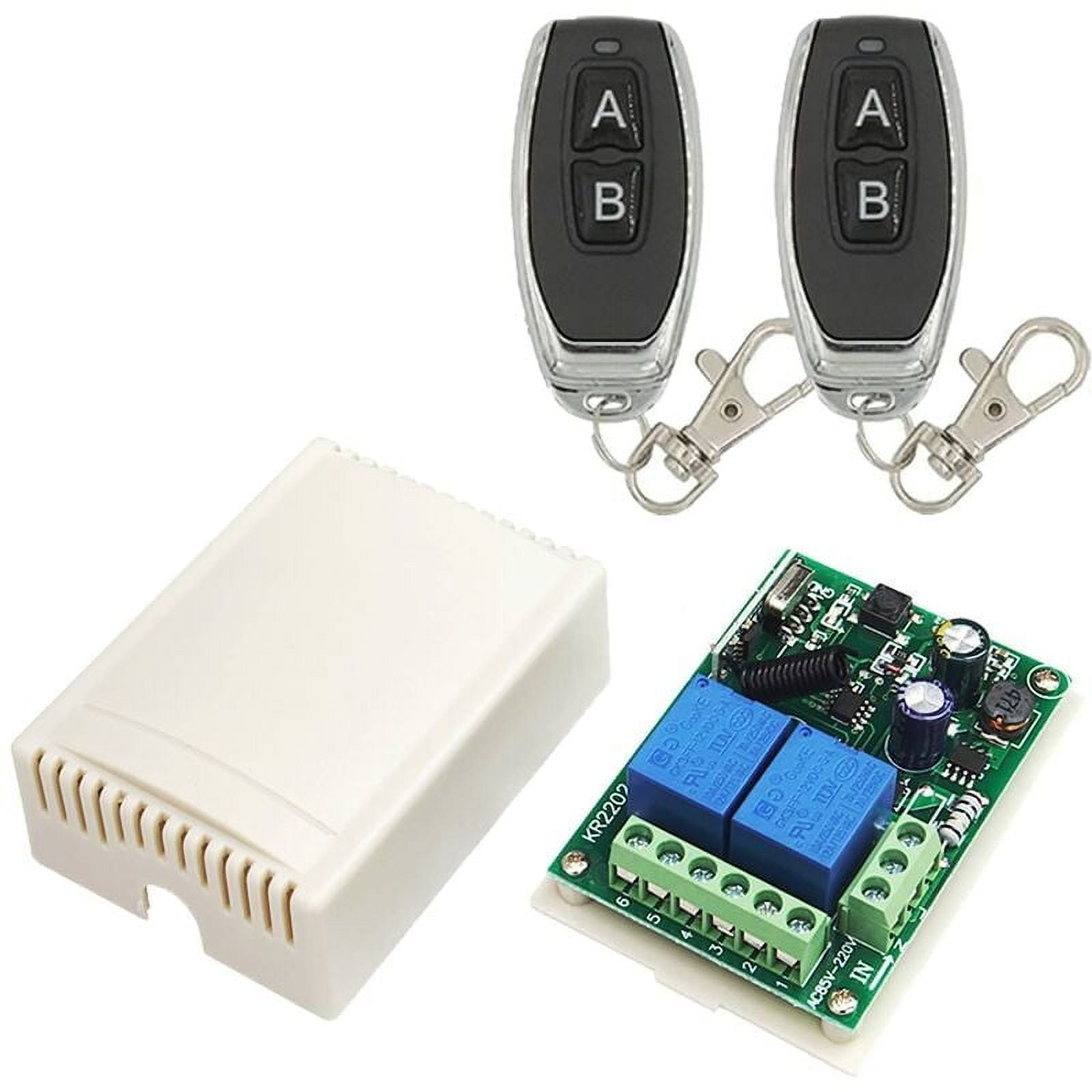 220V Ac 2-Channel Wireless Remote Control Switch, Rf Receiver 433 Mhz ...