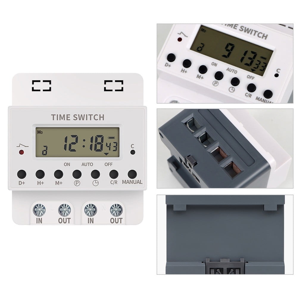 220V Digital Timer Switch Electronic Hour Weekly Programmable Time ...