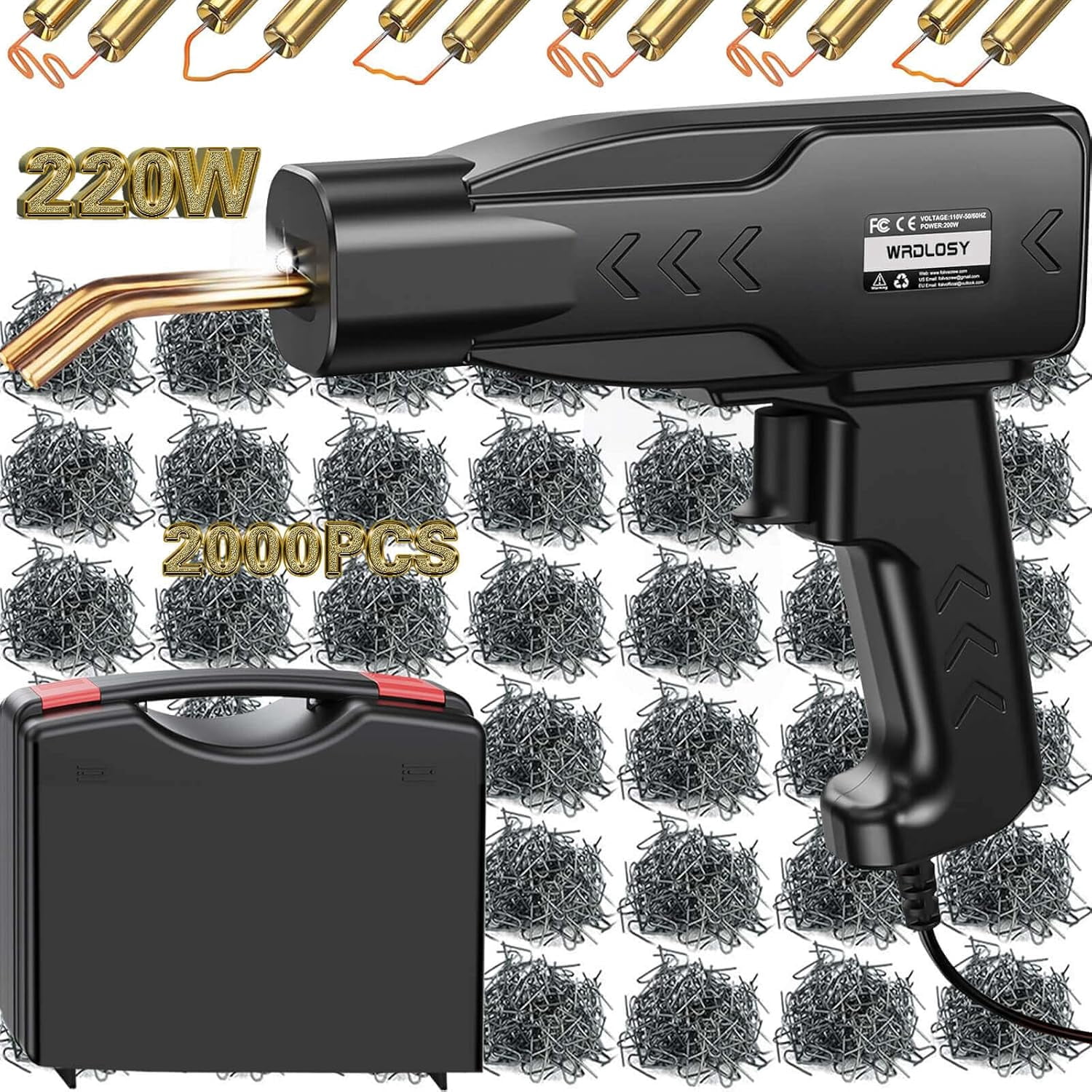 220W Plastic Welder, 2000PCS Staples Plastic welding Kit, Custom Carry ...