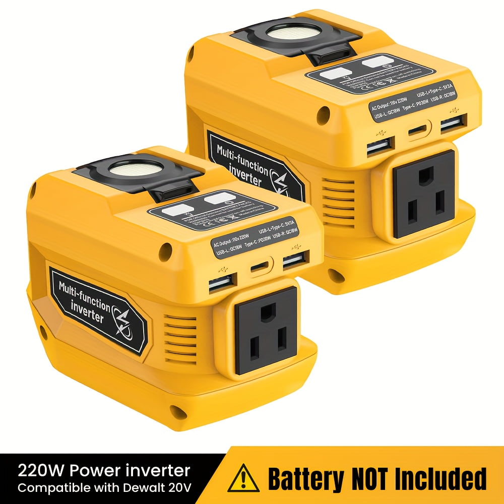 220W Portable Power Inverter for Dewalt 20V Batteries - Outdoor ...