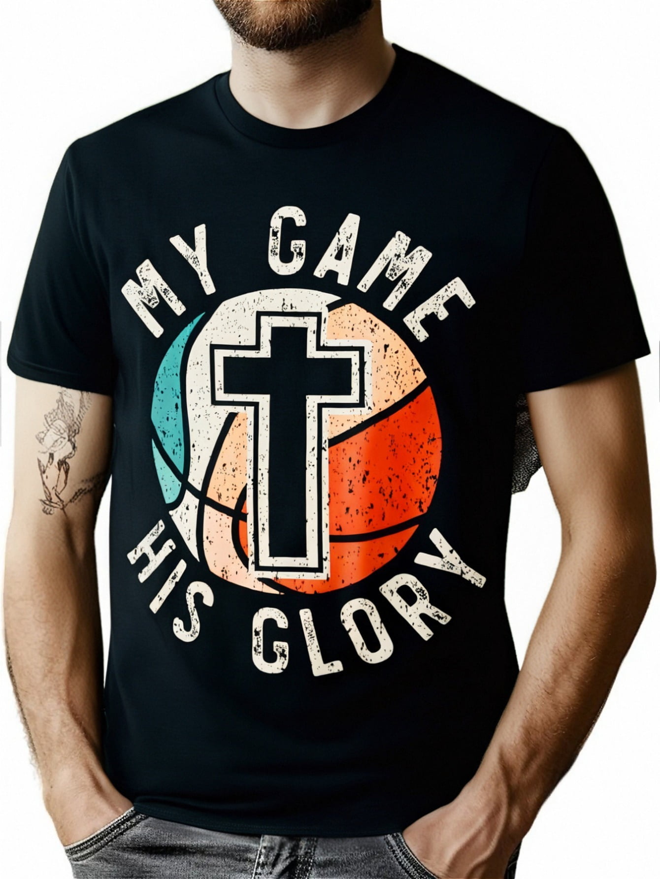 220g Basketball Hooper T-Shirt for Christian Believer and Jesus ...