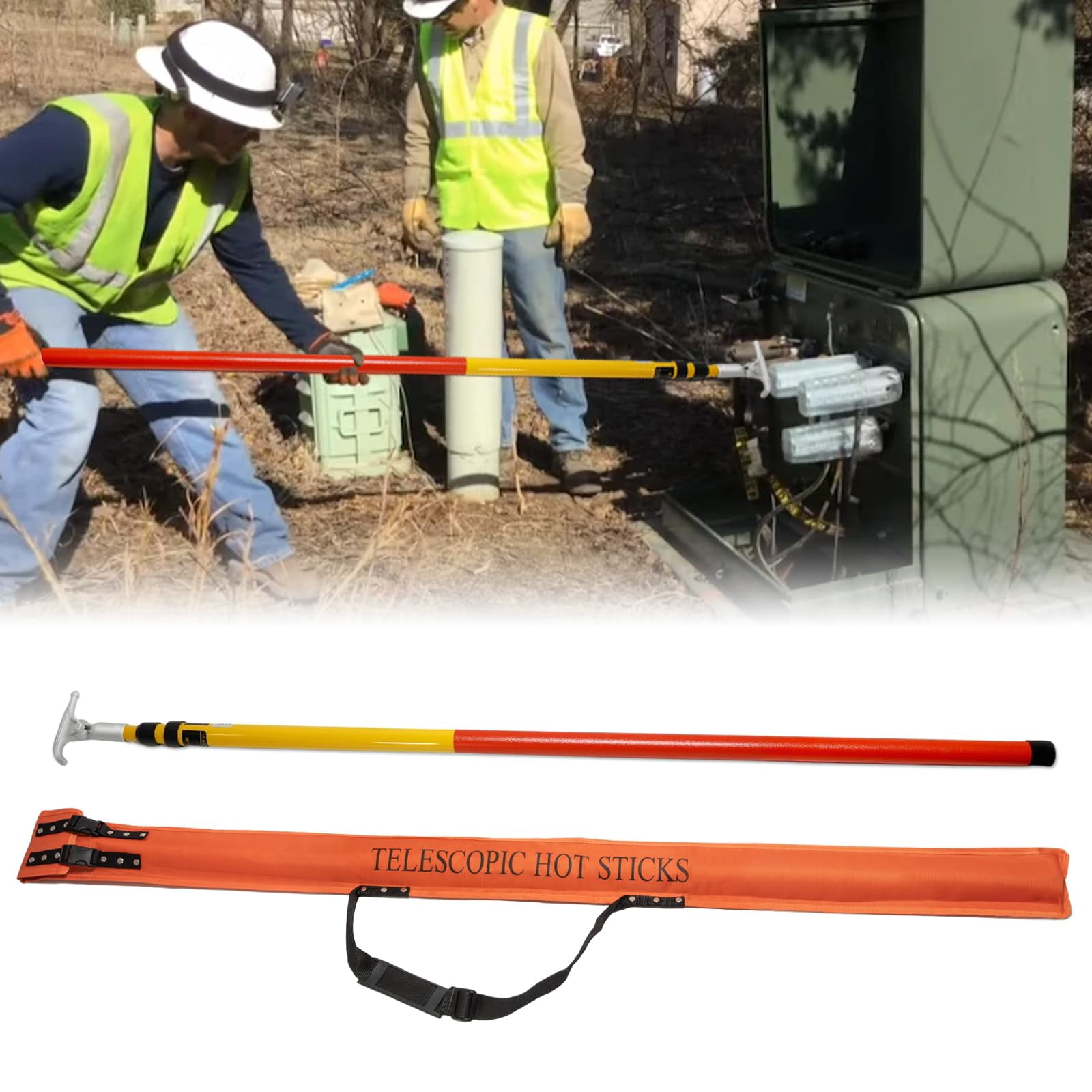 220KV High Voltage Telescopic Insulated Rescue Hook/Pole, 19.7Ft ...