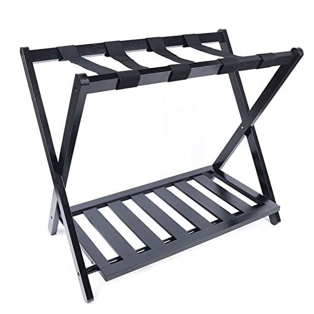 220lbs Load Luggage Rack for Guest Room Hotel Bedroom,High-Grade Bamboo ...