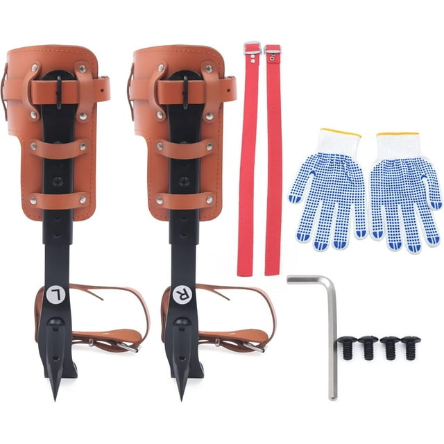 220lbs Tree Climbing Spikes - 1 Pair Carbon Steel Pole Climbing Spurs ...