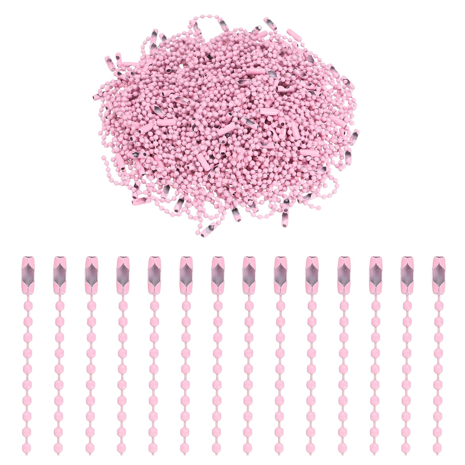 220pcs Metal Ball Bead Chain, 100mm Long Bead Connector Clasp Dog Tag ...