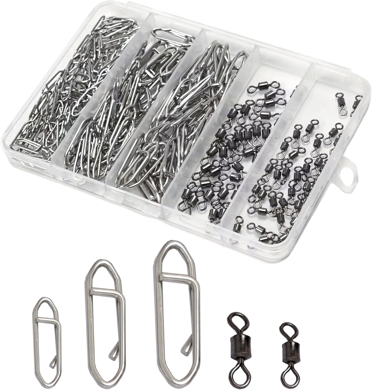 220pcs Speed Clips and Barrel Swivels Kit, Stainless Steel Quick Change ...